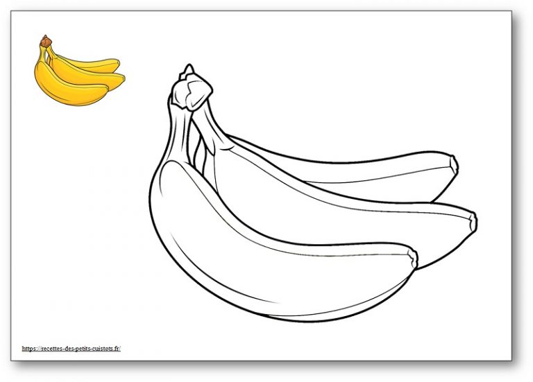 Coloriage de bananes avec modèle à imprimer gratuitement - Recettes des ...