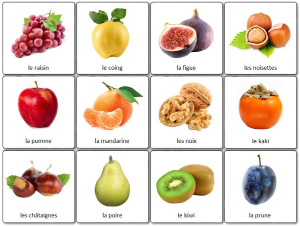 Jeu de mémoire des fruits d'automne - un jeu pour apprendre à les ...