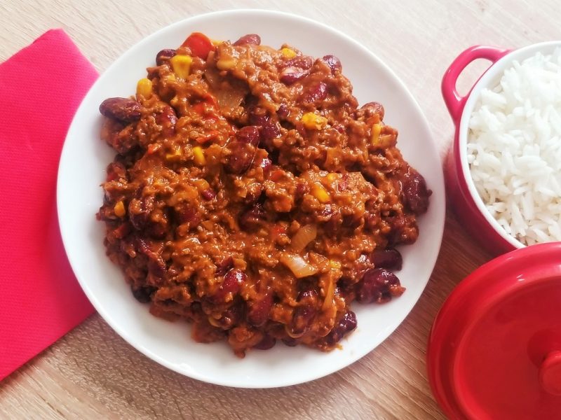 Recette du chili con carne à la viande hachée et maïs - Recettes des ...