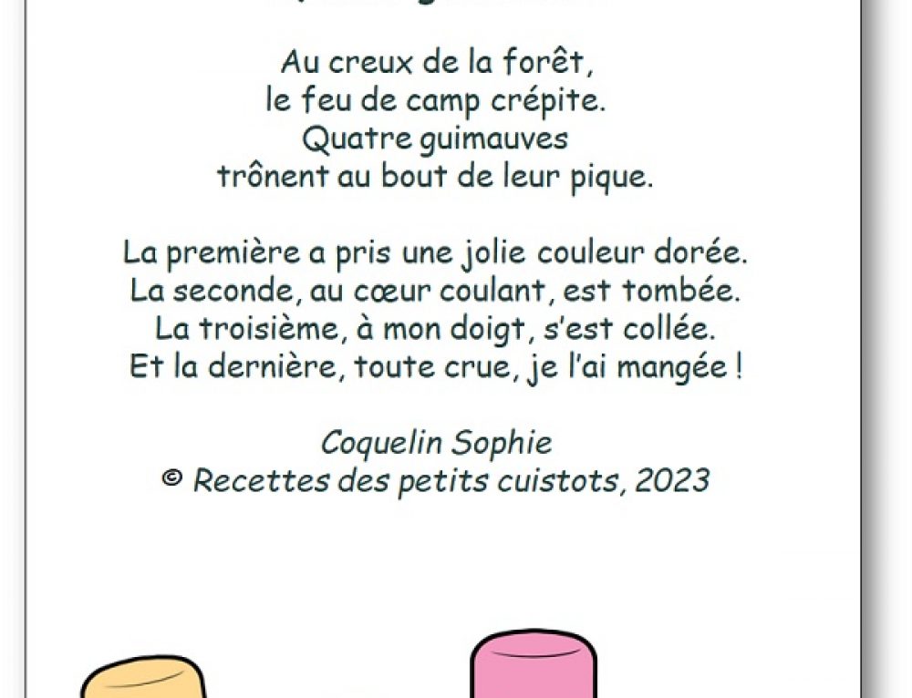 Comptine "A... A... A... J'ai du chocolat" - Recettes des petits cuistots